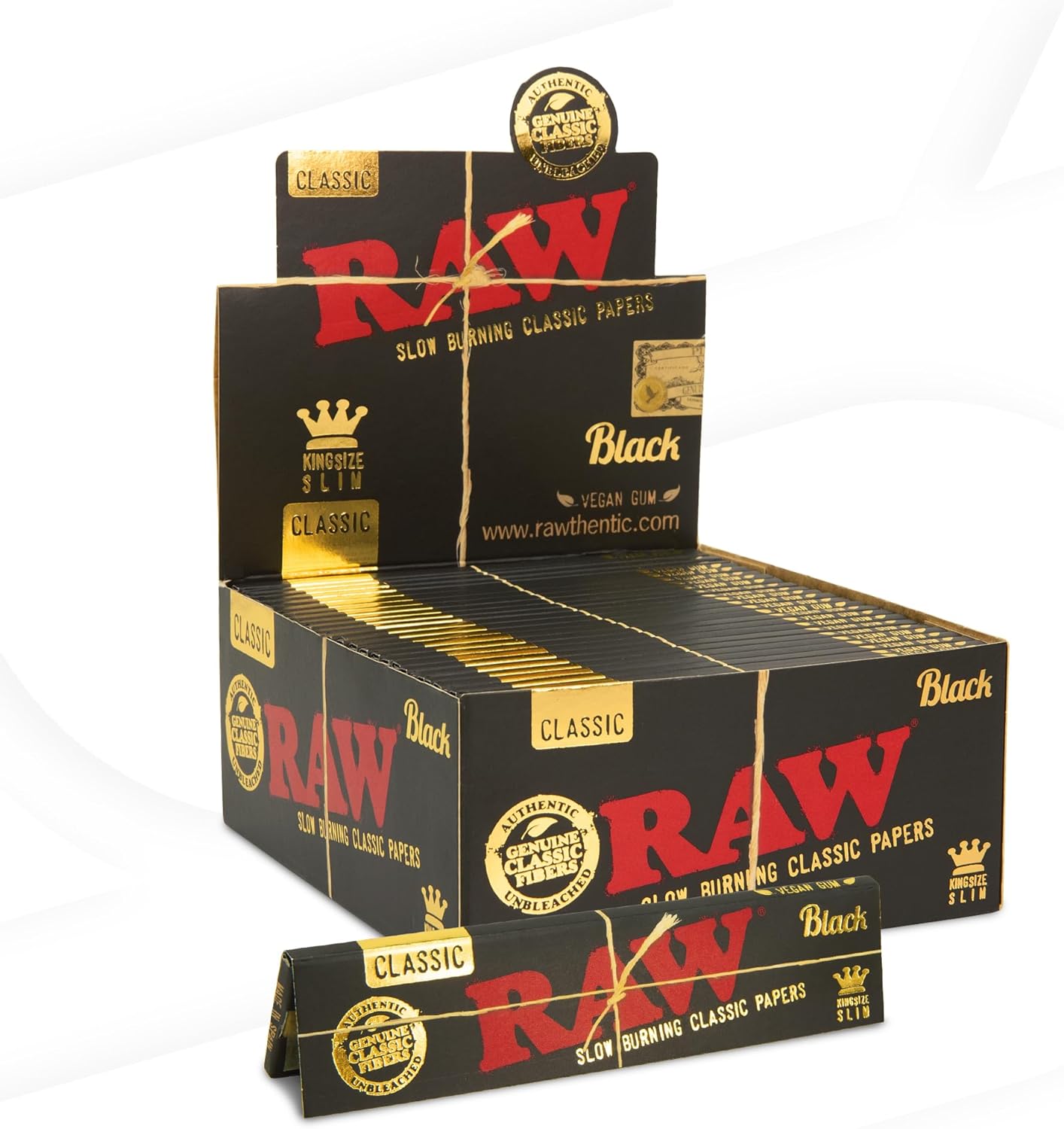RAW BLACK CLASSIC KING SIZE SLIM ROLLING PAPER 50CT/BX - Buy Wholesale ...