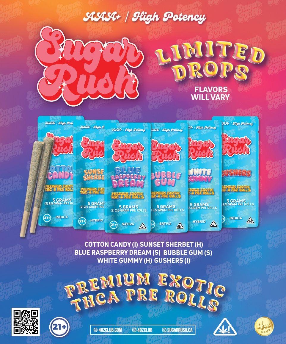 SUGAR RUSH PREMIUM EXOTIC THCA PREROLLS 5G 2CT/PK - Buy Wholesale ...